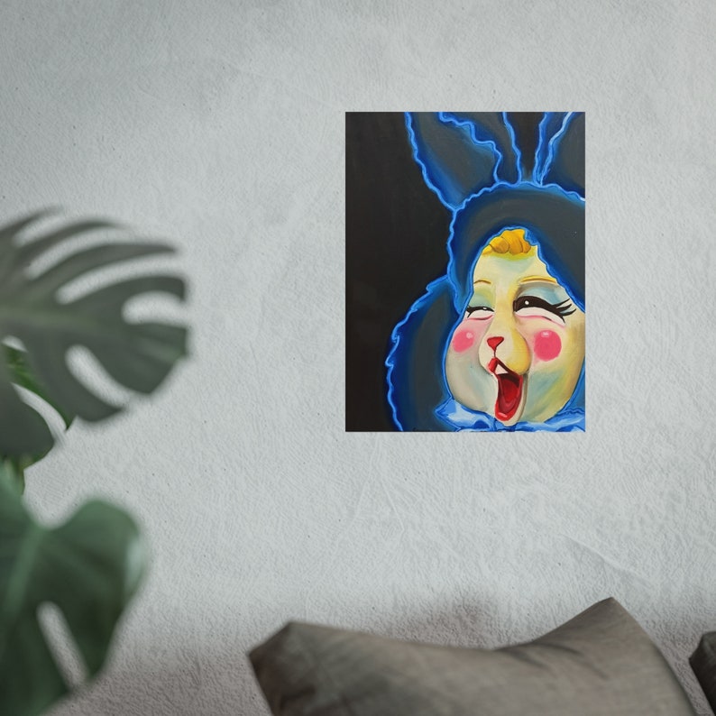 Original Art by Anna Corso, Cute Bunny, Neon Sign, Kitsch, Vintage ...