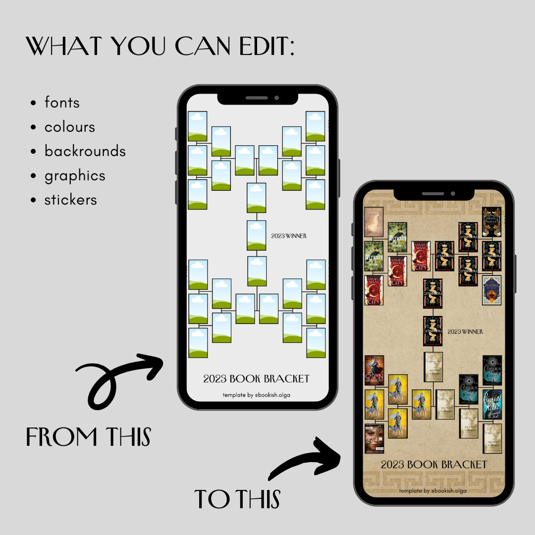 Instagram Book Bracket Template | Canva Template for Bookstagram | Book ...