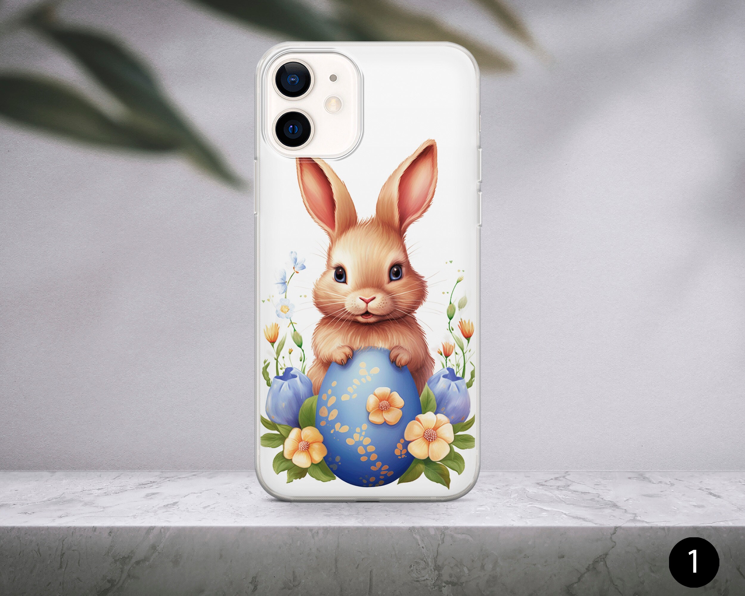 Happy Easter Phone Case Cute Rabbit Cover for iPhone 15 Pro, 14, 13, 12 ...