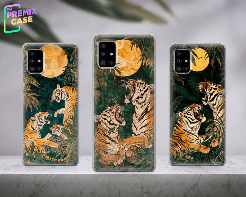 Vintage Tiger Phone Case Beast Animal Cover for iPhone 15 Pro, 14, 13 ...