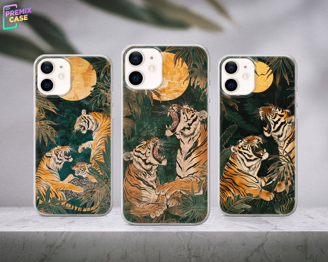 Vintage Tiger Phone Case Beast Animal Cover for iPhone 15 Pro, 14, 13 ...
