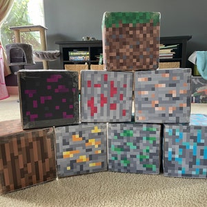 Minecraft Style Life Size Blocks Printable Template- DIY - Etsy