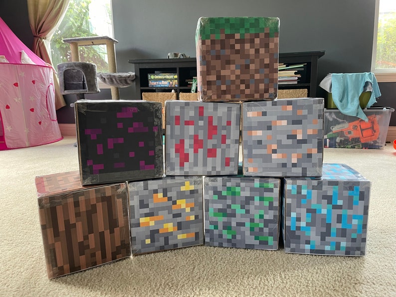 Minecraft Style Life Size Blocks Printable Template- DIY - Etsy