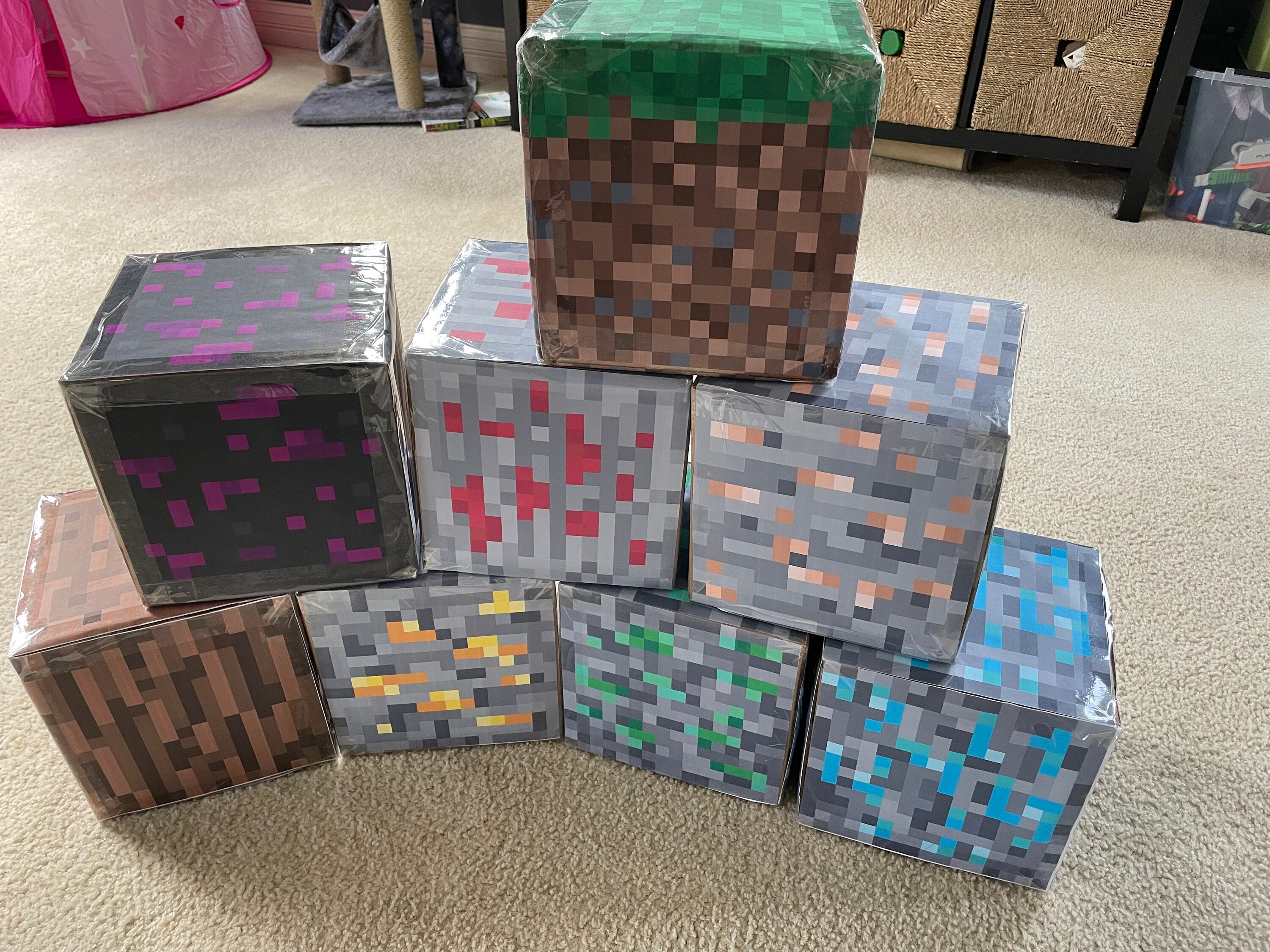 Minecraft Style Life Size Blocks Printable Template- DIY - Etsy