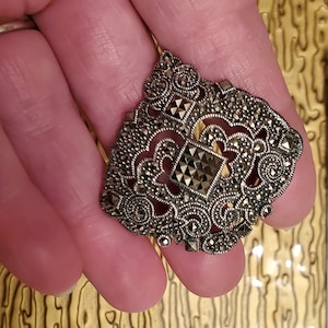 Vintage Judith Jack Marcasite and Sterling Silver Brooch - Etsy