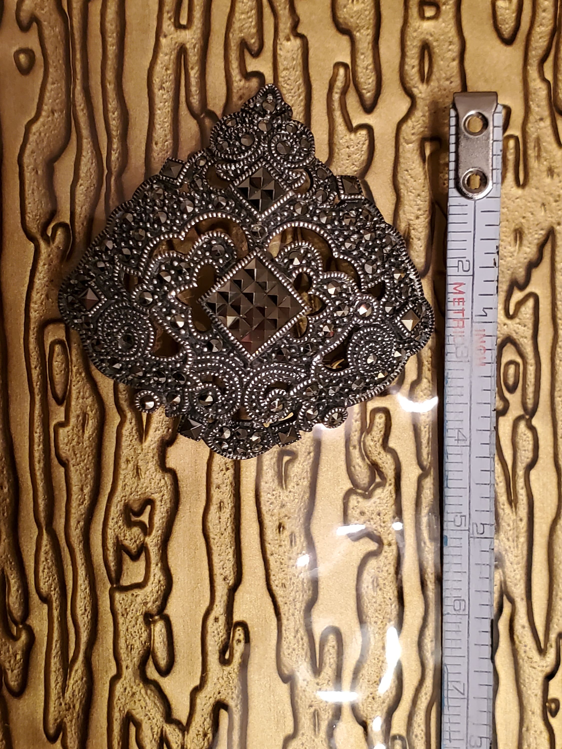 Vintage Judith Jack Marcasite and Sterling Silver Brooch - Etsy