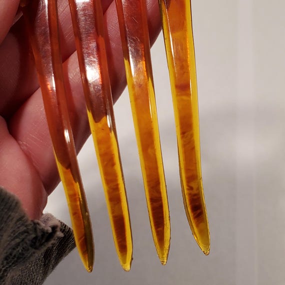 Beautiful Art Deco Celluloid Hair combs, Antique Rhin… - Gem