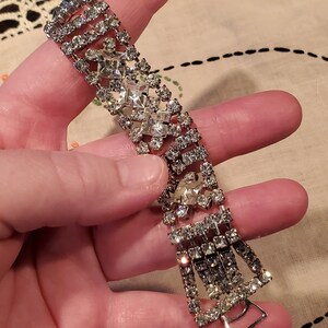 Vintage Clear Rhinestone Bracelet, Fancy Crystal Rhinestone Bracelet - Etsy