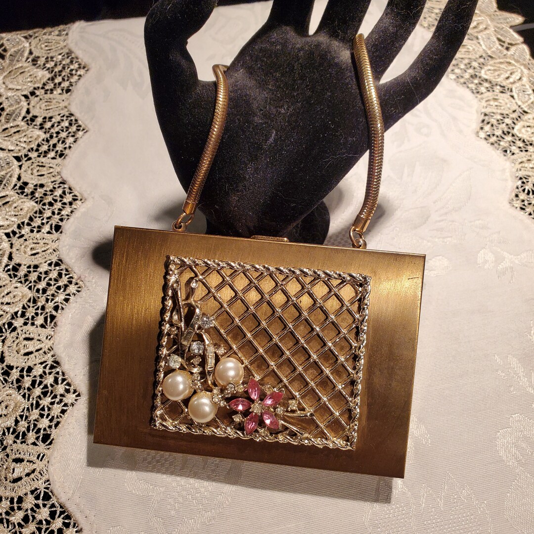 Vintage Jeweled Compact Purse, Carryall, Dance Purse Miniaudiere, - Etsy