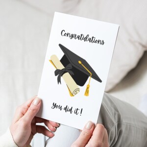 Printable Graduation Card - Congratulations, You Did It ! Gift for ...
