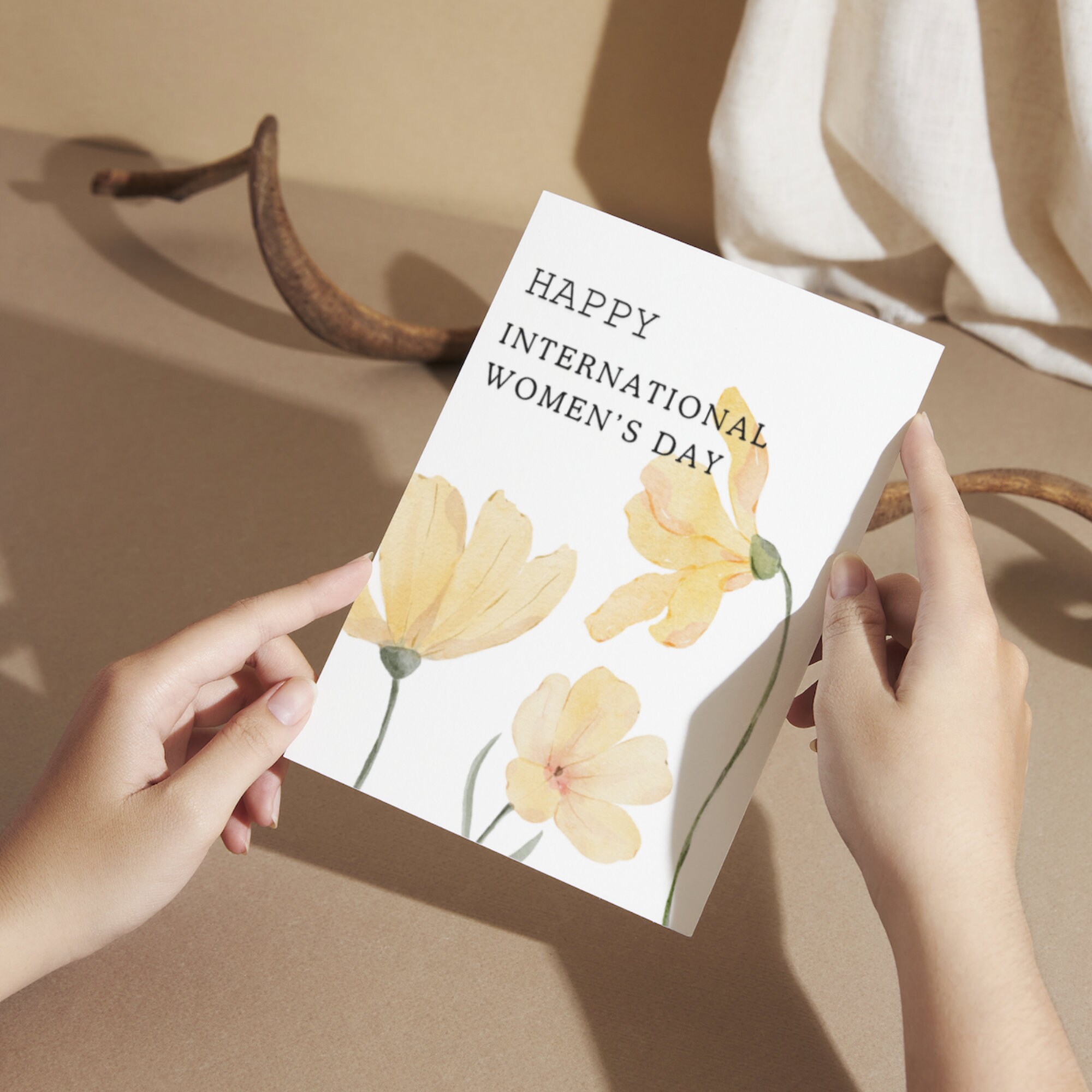 Printable Happy International Women's Day Card With Flowers - Etsy