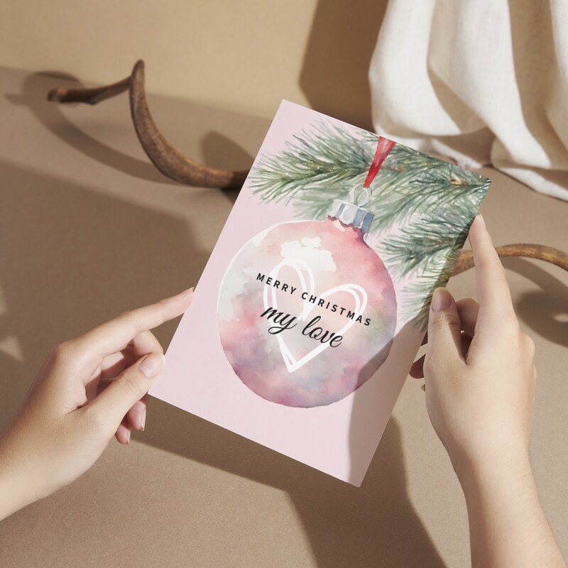 Love Christmas Card - Etsy