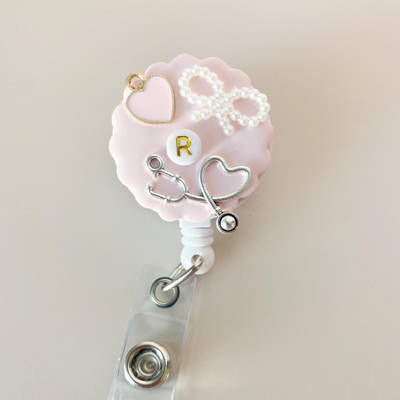 Clay Badge Reel for Nurse Stethoscope Badge Cute Nurse Gift Idea for ...
