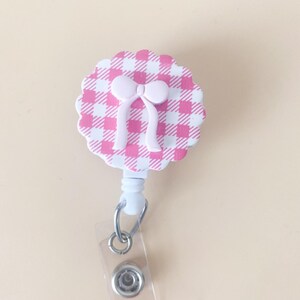 Clay Badge Reel Bow Badge Cute Badge Clip for Nurse Essential for Work ...