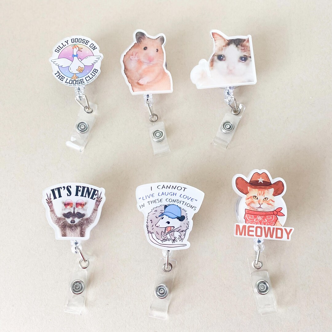 Funny Animal Badge Reel Cute Nurse Id Holder Retractable Badge Clip ...