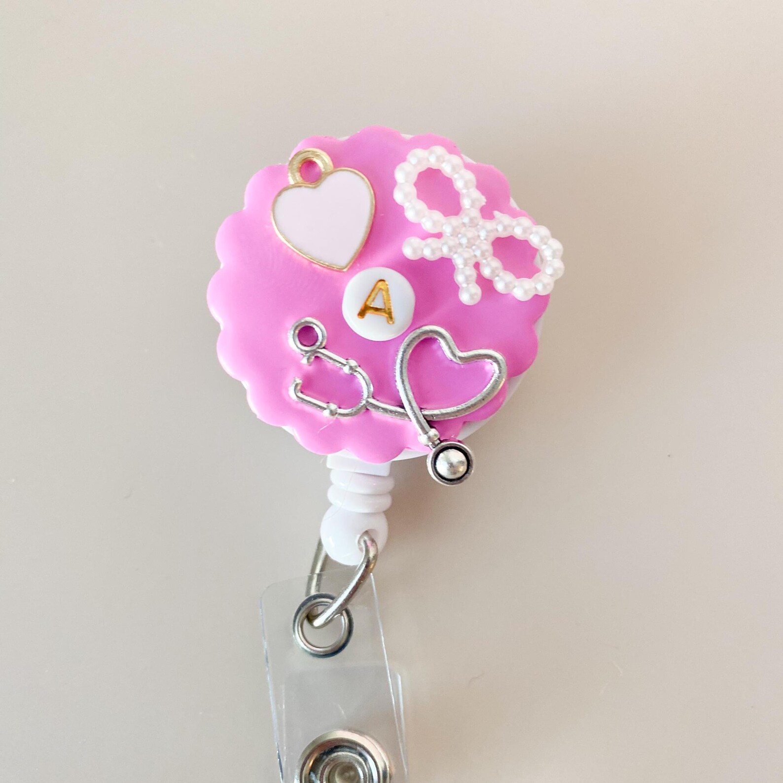 Clay Badge Reel for Nurse Stethoscope Badge Cute Nurse Gift Idea for ...