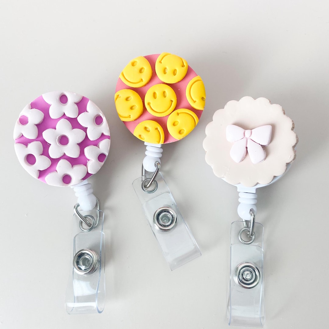 Nurse Badge Reel Polymer Clay Badge Holder Medical Professional Gift ...