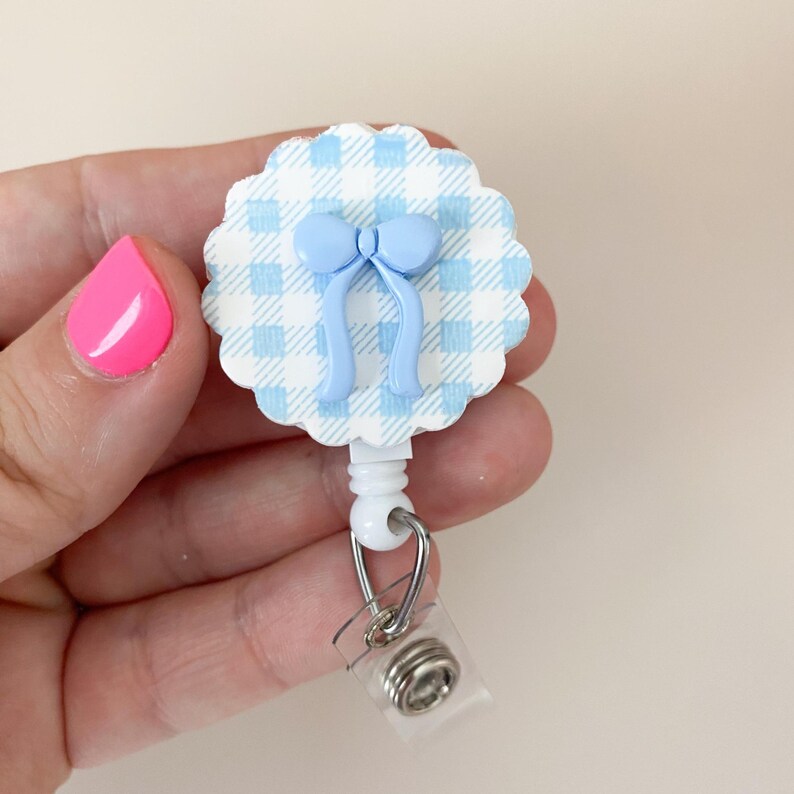 Clay Badge Reel Bow Badge Cute Badge Clip for Nurse Essential for Work ...
