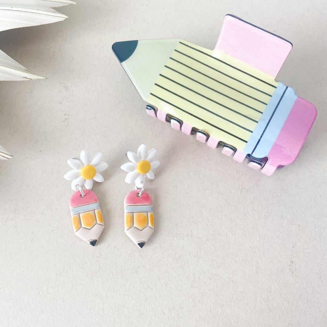 Pencil Hair Clip for Teacher Accessories Gift Set for New Teacher Gift ...