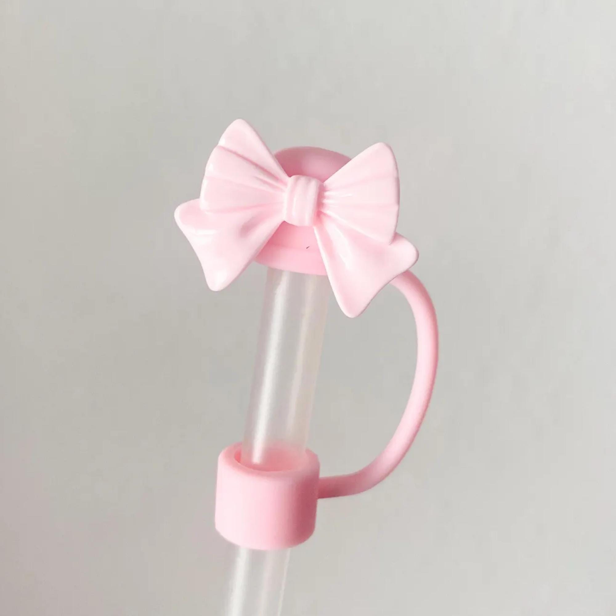 Bow Straw Topper Pink Preppy Theme Party Favor for Teen Girl Gift Idea ...