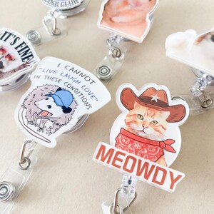 Funny Animal Badge Reel Cute Nurse Id Holder Retractable Badge Clip ...
