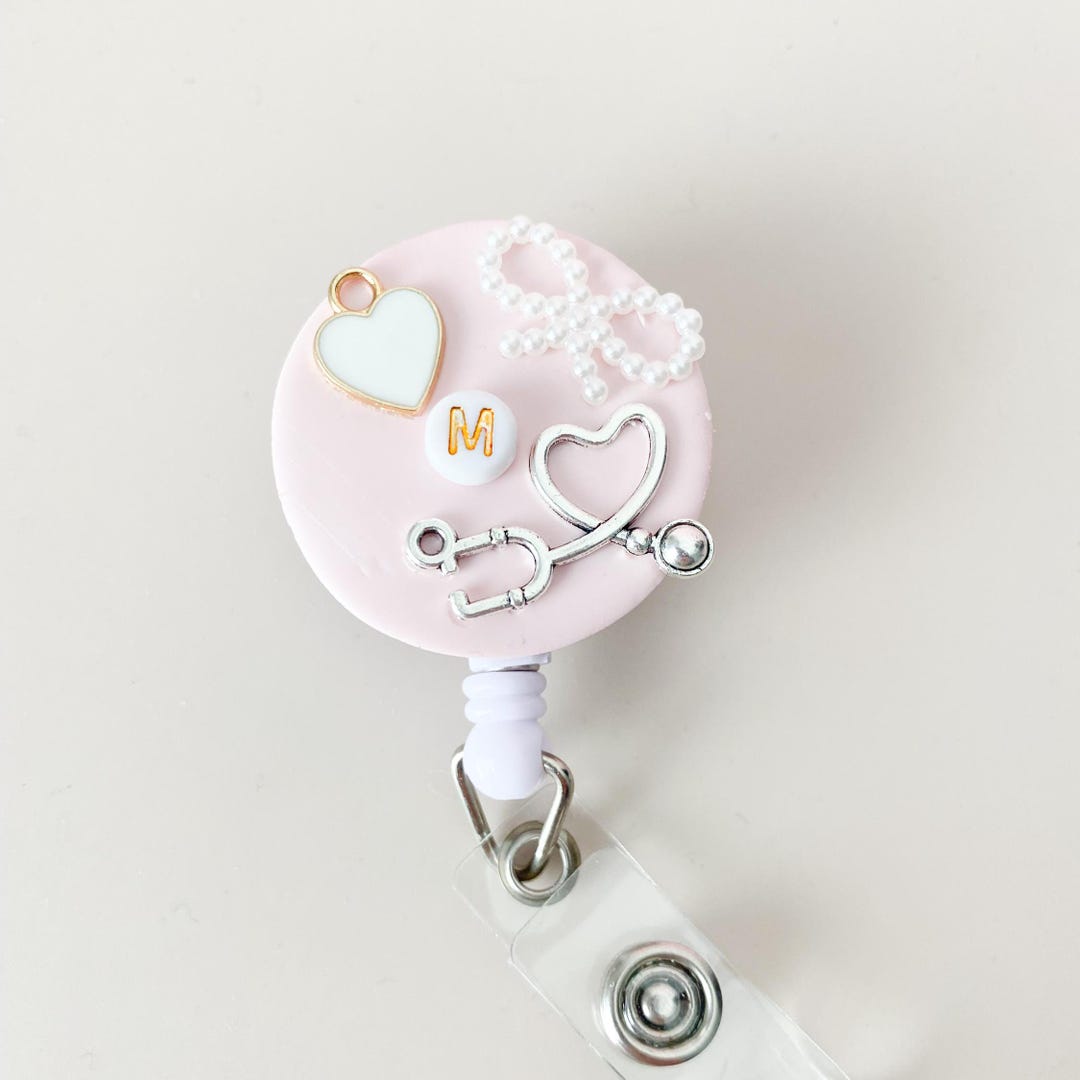 Clay Badge Reel for Nurse Stethoscope Badge Cute Nurse Gift Idea for ...