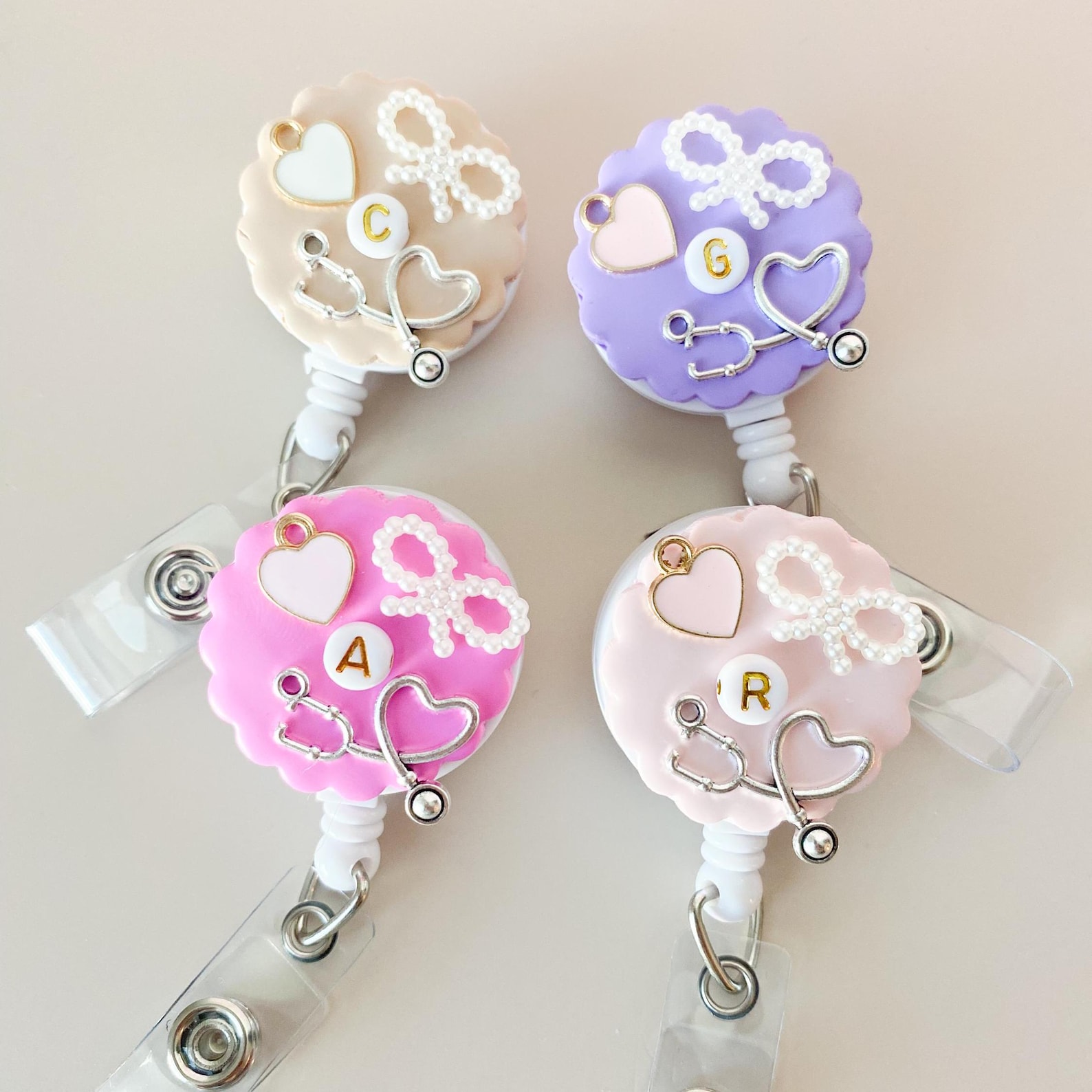 Clay Badge Reel for Nurse Stethoscope Badge Cute Nurse Gift Idea for ...