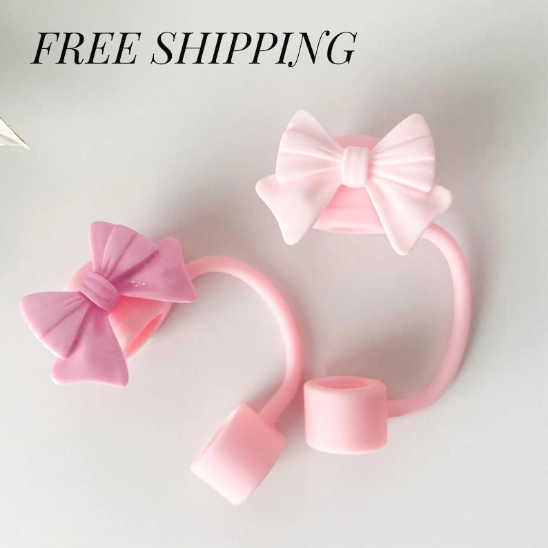 Bow Straw Topper Pink Preppy Theme Party Favor for Teen Girl Gift Idea ...
