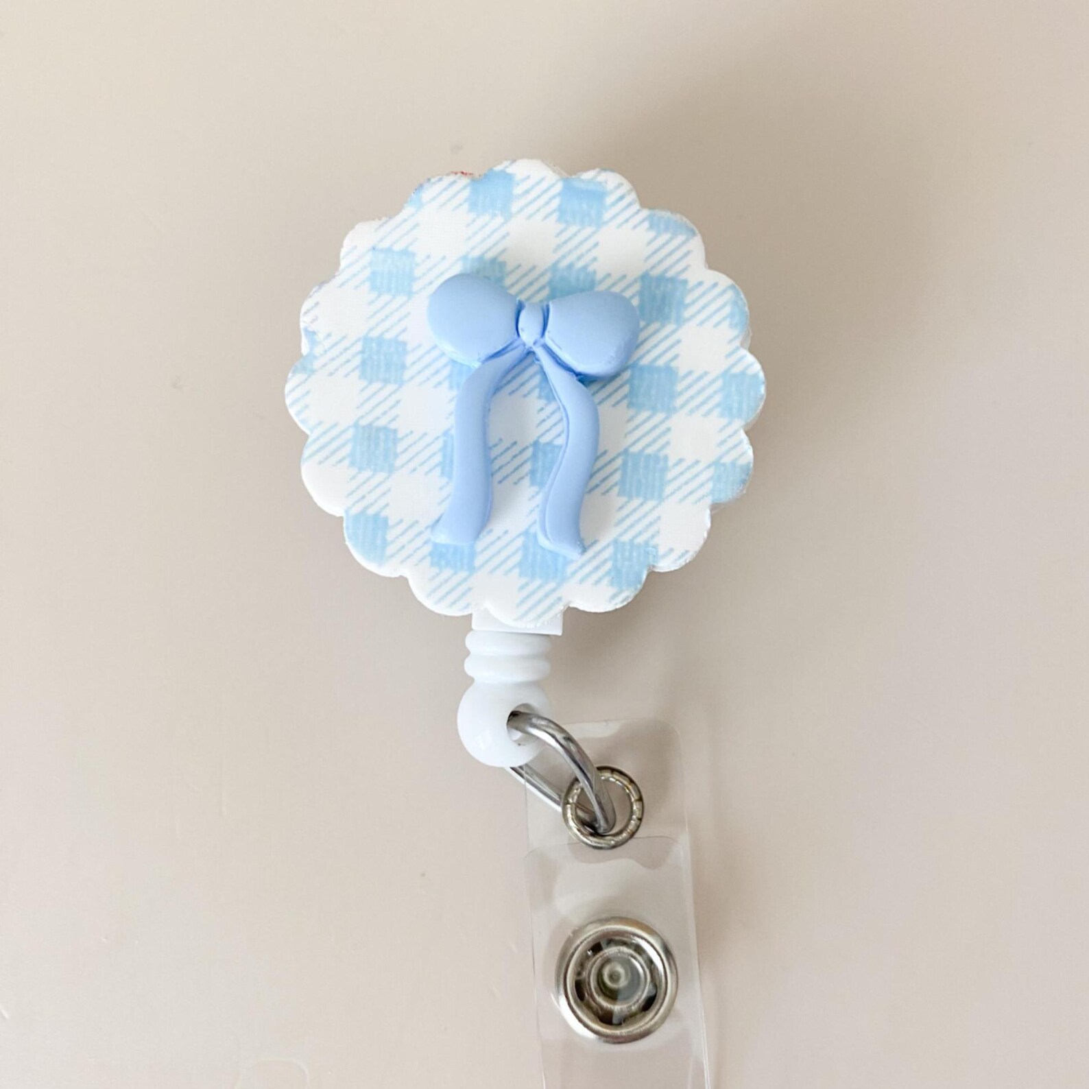 Clay Badge Reel Bow Badge Cute Badge Clip for Nurse Essential for Work ...