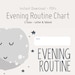 Bedtime Routine, Evening Routine Chart, Neutral Boho Printable Routine ...