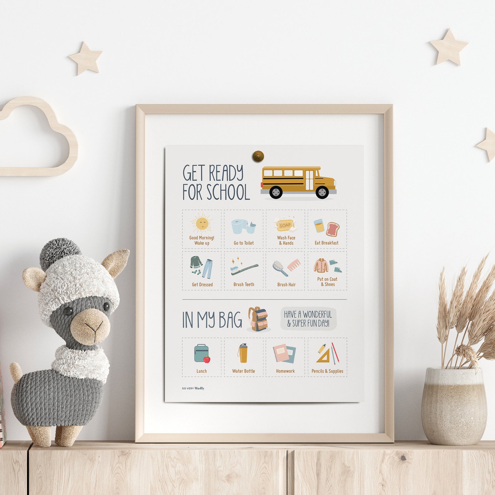 Morning Routine Chart: Visual Schedule for Kids (instant Download PDF ...