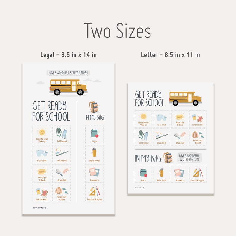 Morning Routine Chart: Visual Schedule for Kids (instant Download PDF ...