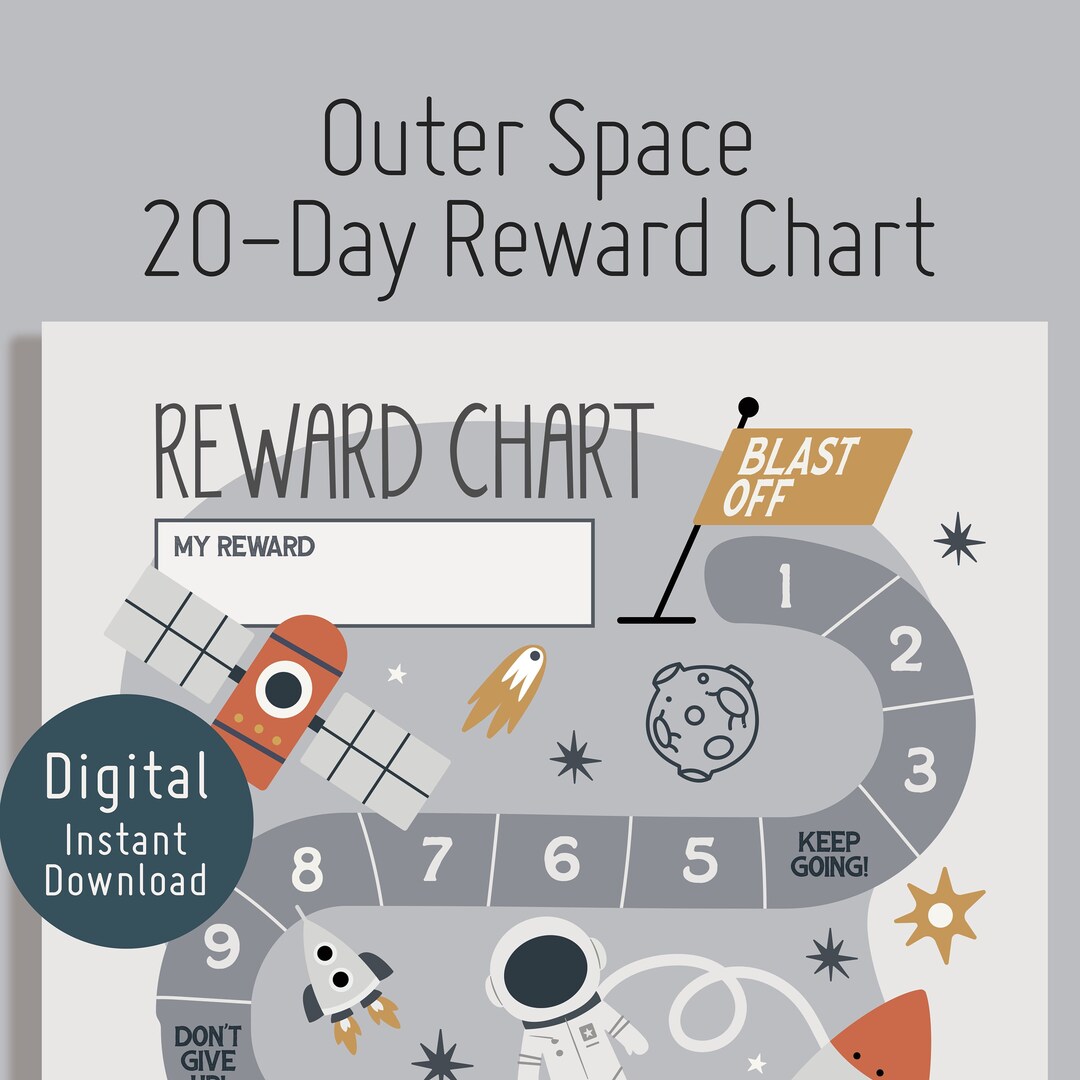 Rewards Chart for Kids, Space-themed Behavior Tracker Chart, Toddler ...