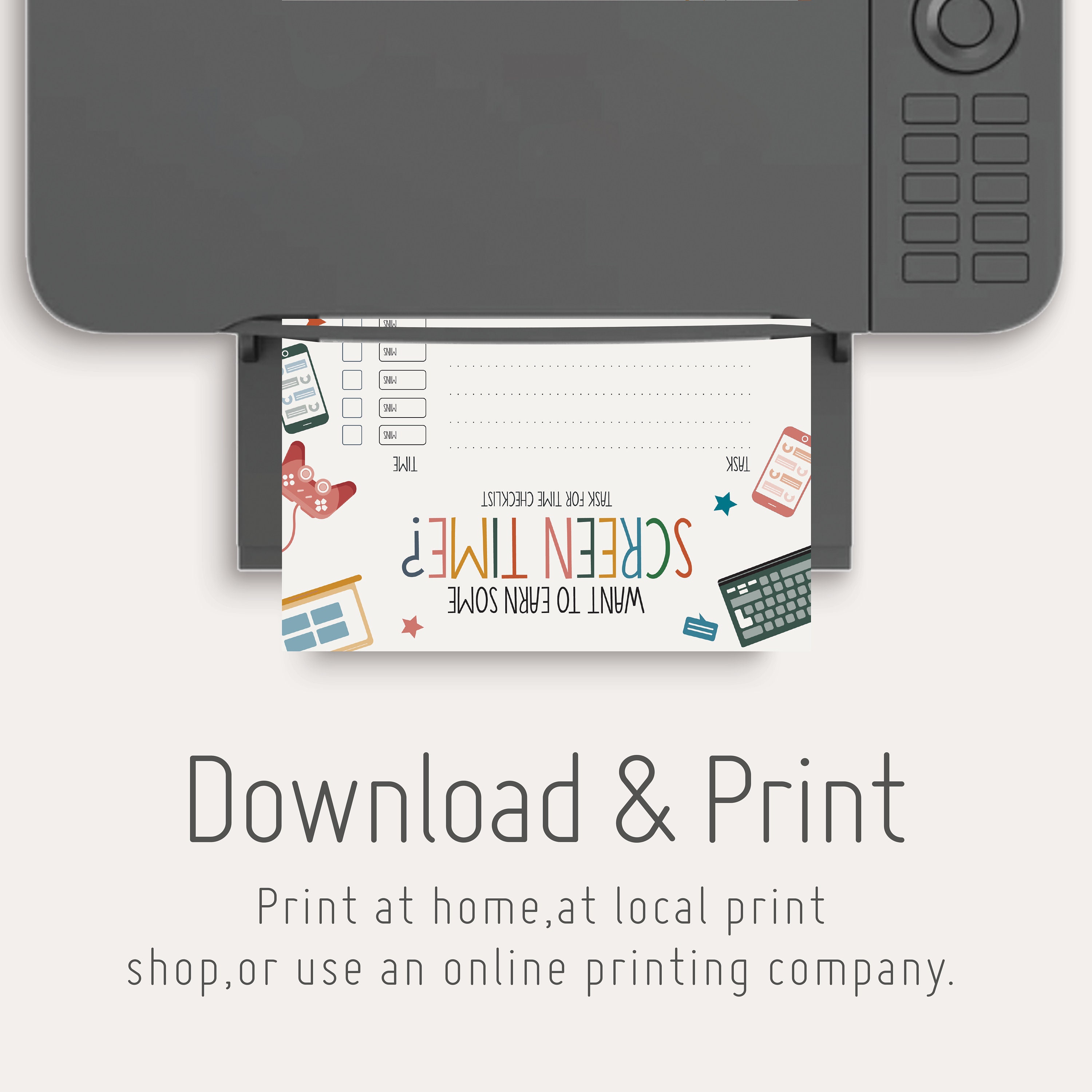 Reward Screen Time Chart With Play Money, Kids Chore Chart, Play Money ...