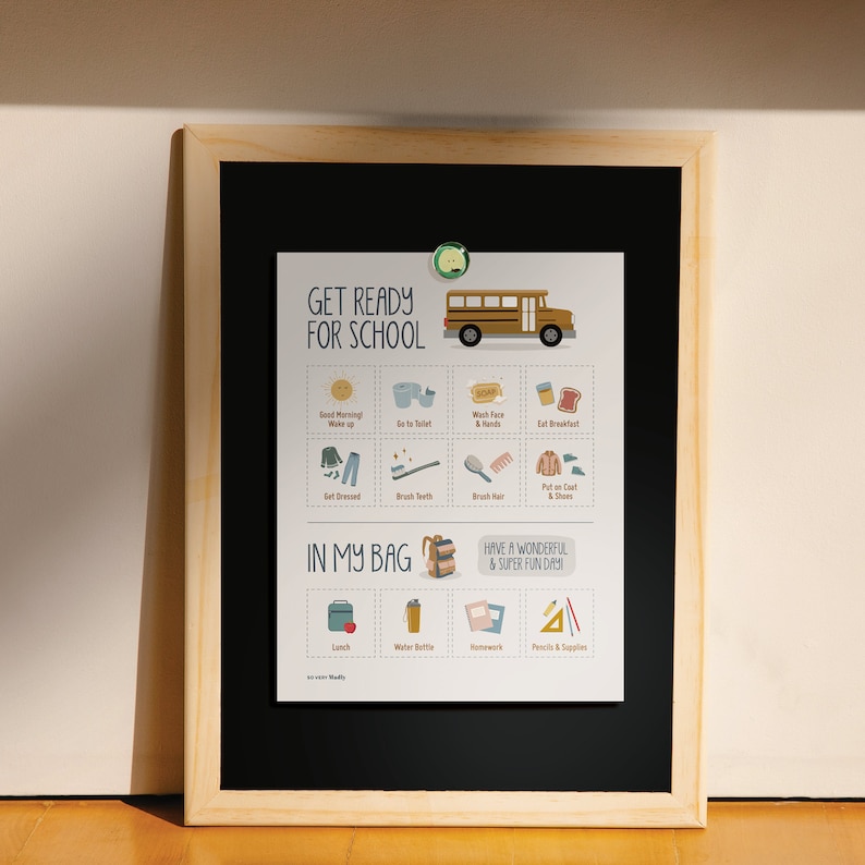 Morning Get Ready for School Routine Chart, Printable Visual Routine ...