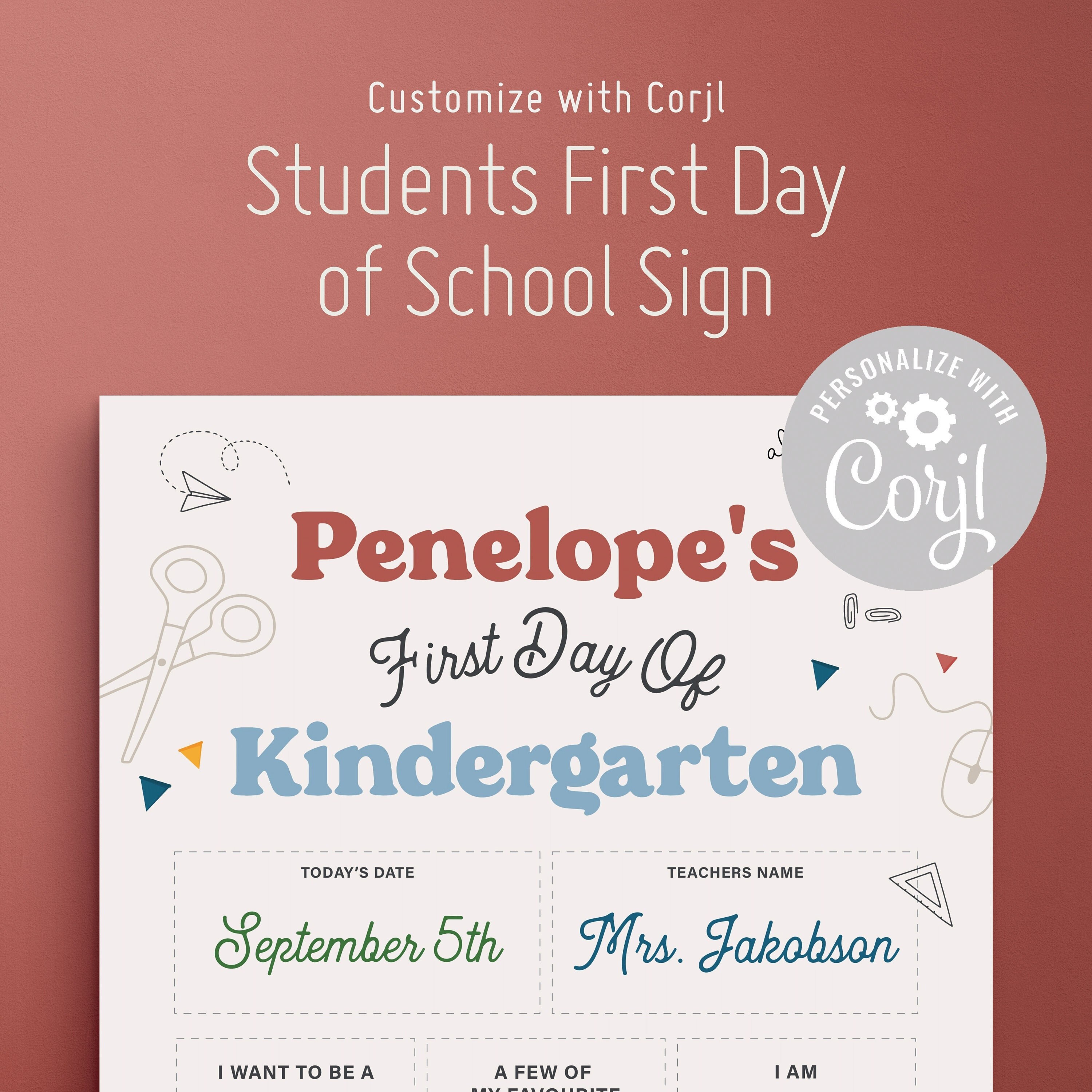 1st Day of School Sign Editable Template First Day & Last Day of School ...