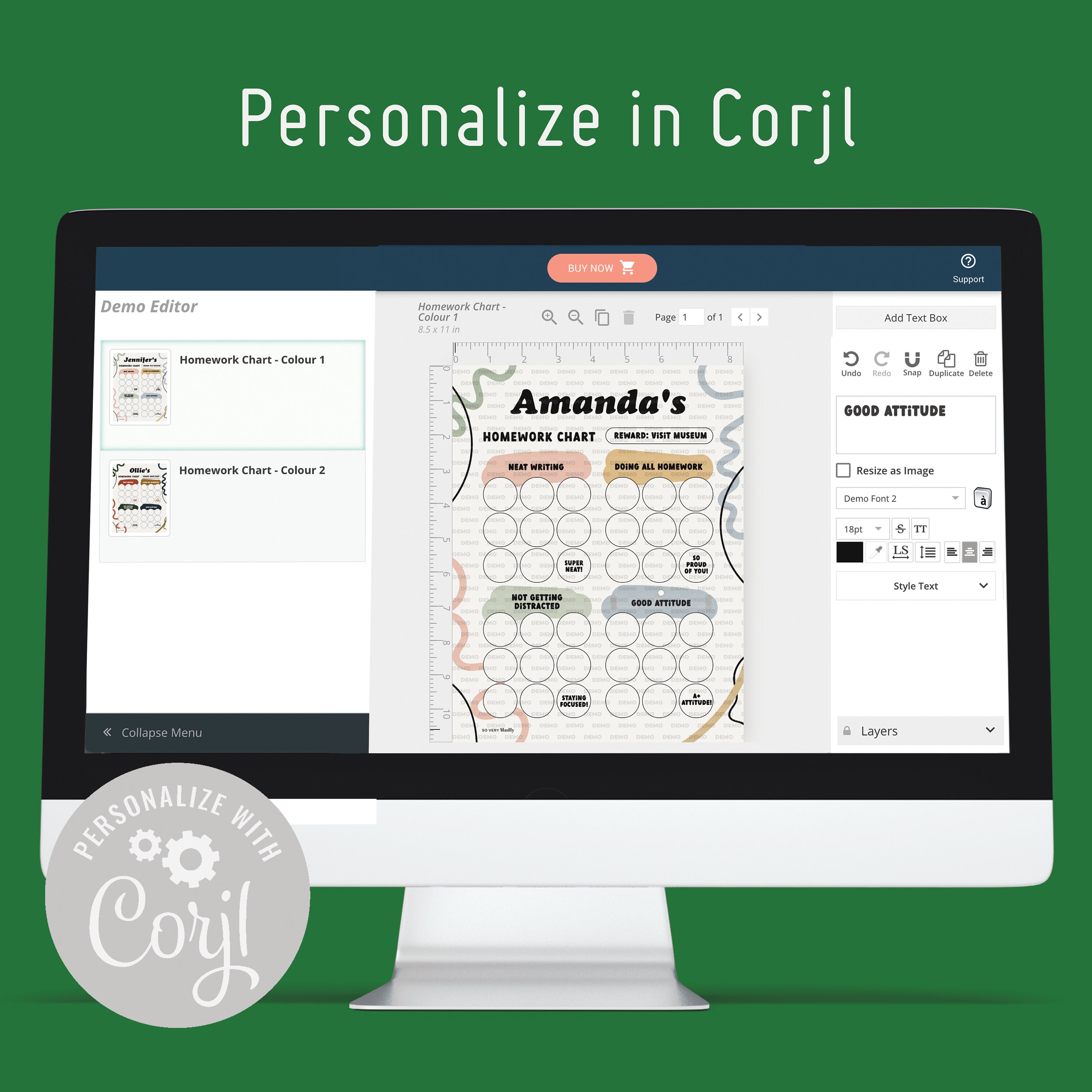 Kids Customizable Homework Chart With Rewards | Editable and Printable ...