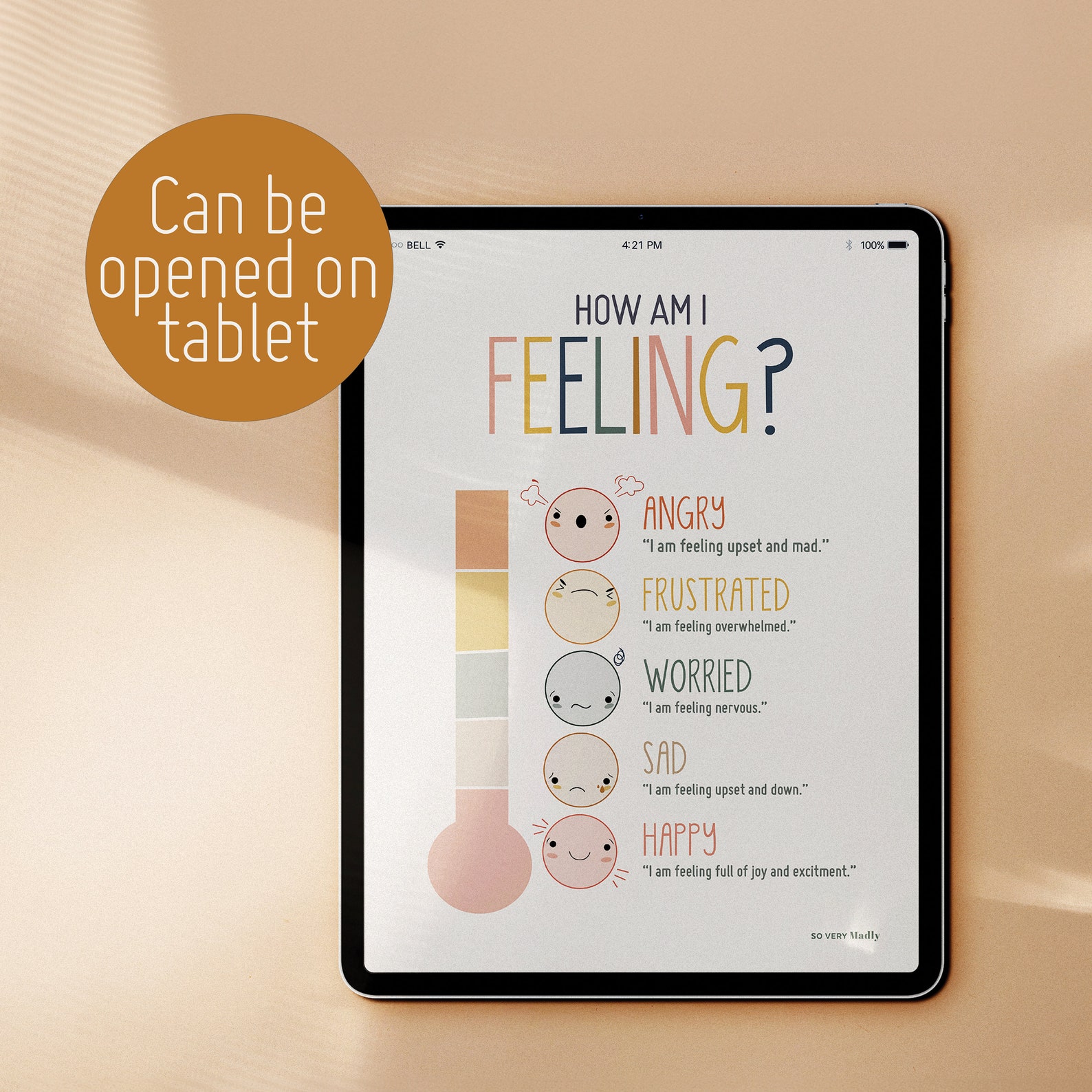 Feelings Thermometer Chart | Printable Emotions Chart | Kids Feelings ...