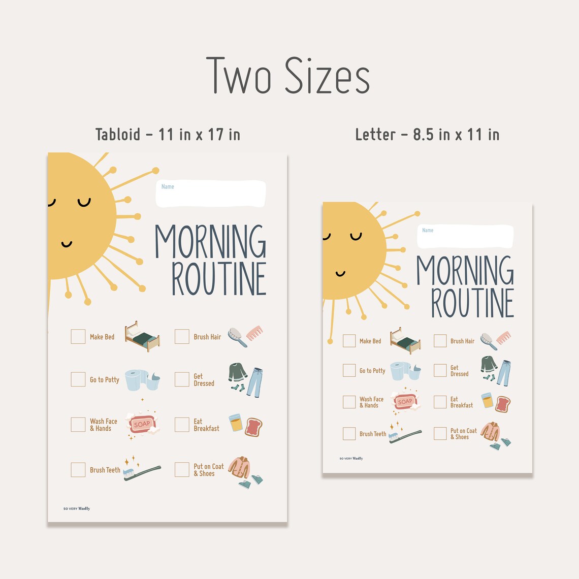Neutral Boho Morning Routine Chart for Kids (PDF) - Etsy