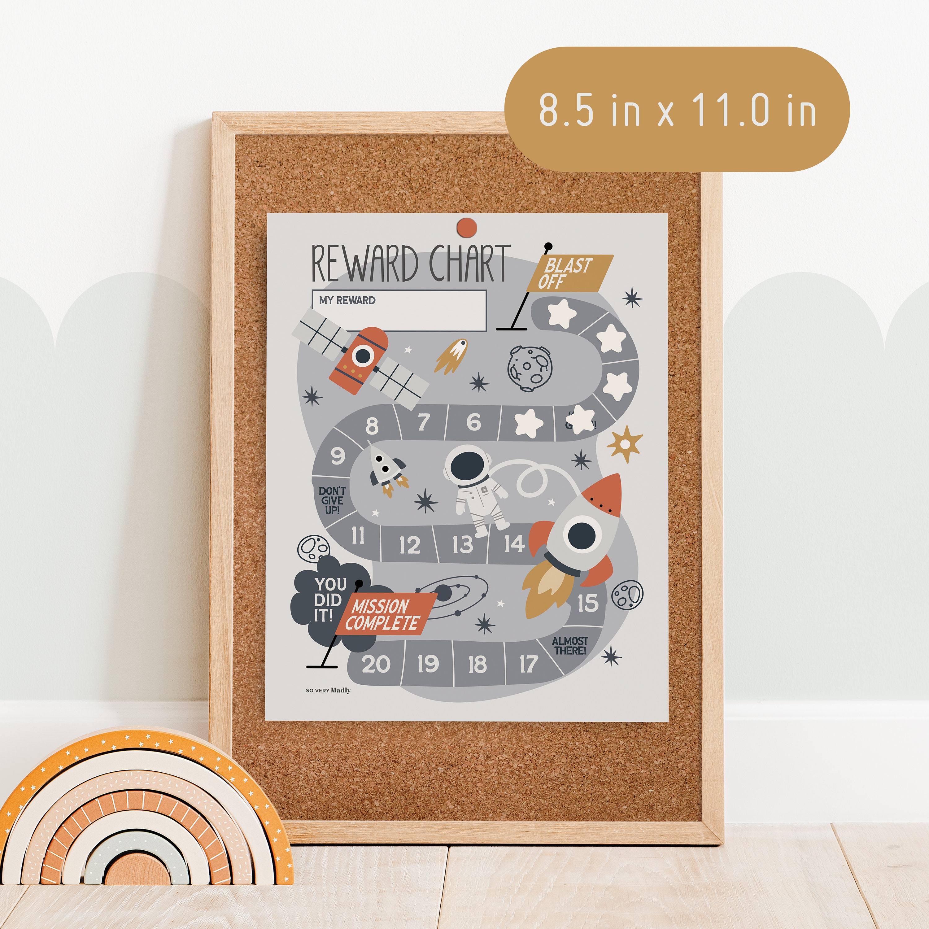 Rewards Chart for Kids, Space-themed Behavior Tracker Chart, Toddler ...