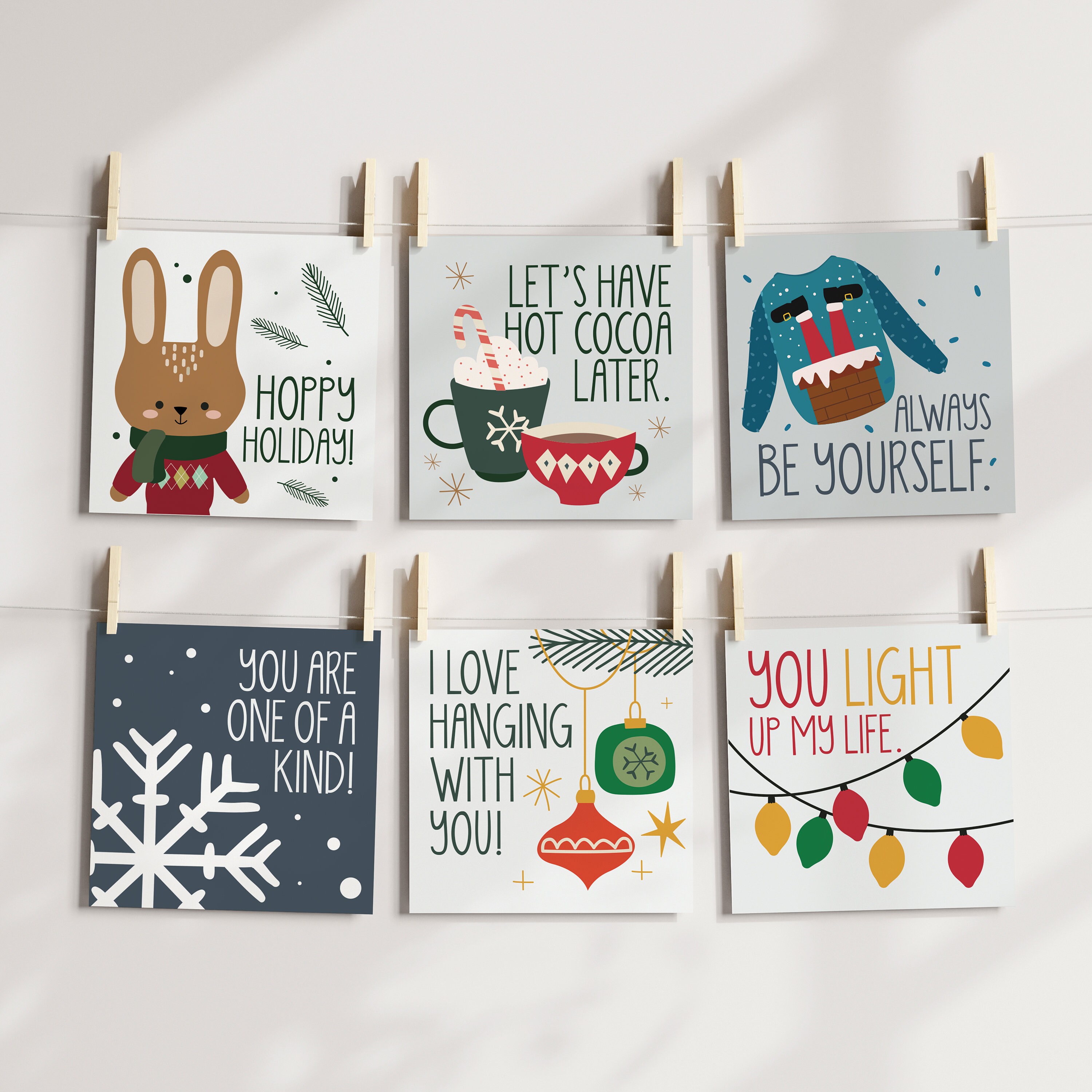 24 Christmas Kids Lunch Box Notes, Cute Lunchbox Notes, Printable Lunch ...