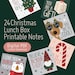 24 Christmas Kids Lunch Box Notes, Cute Lunchbox Notes, Printable Lunch ...