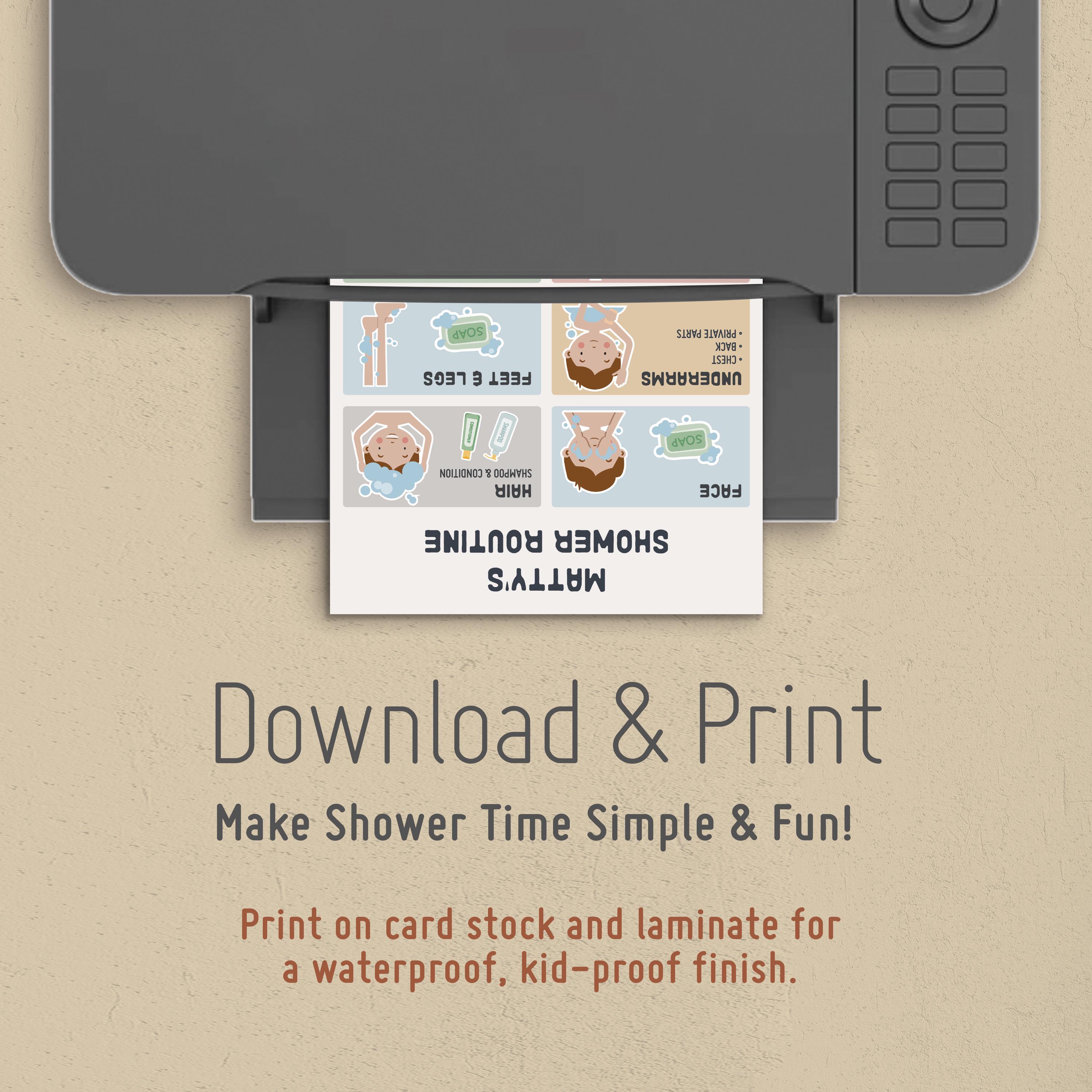 Kids Shower Routine Chart: Visual Schedule With Icons (corjl Template ...