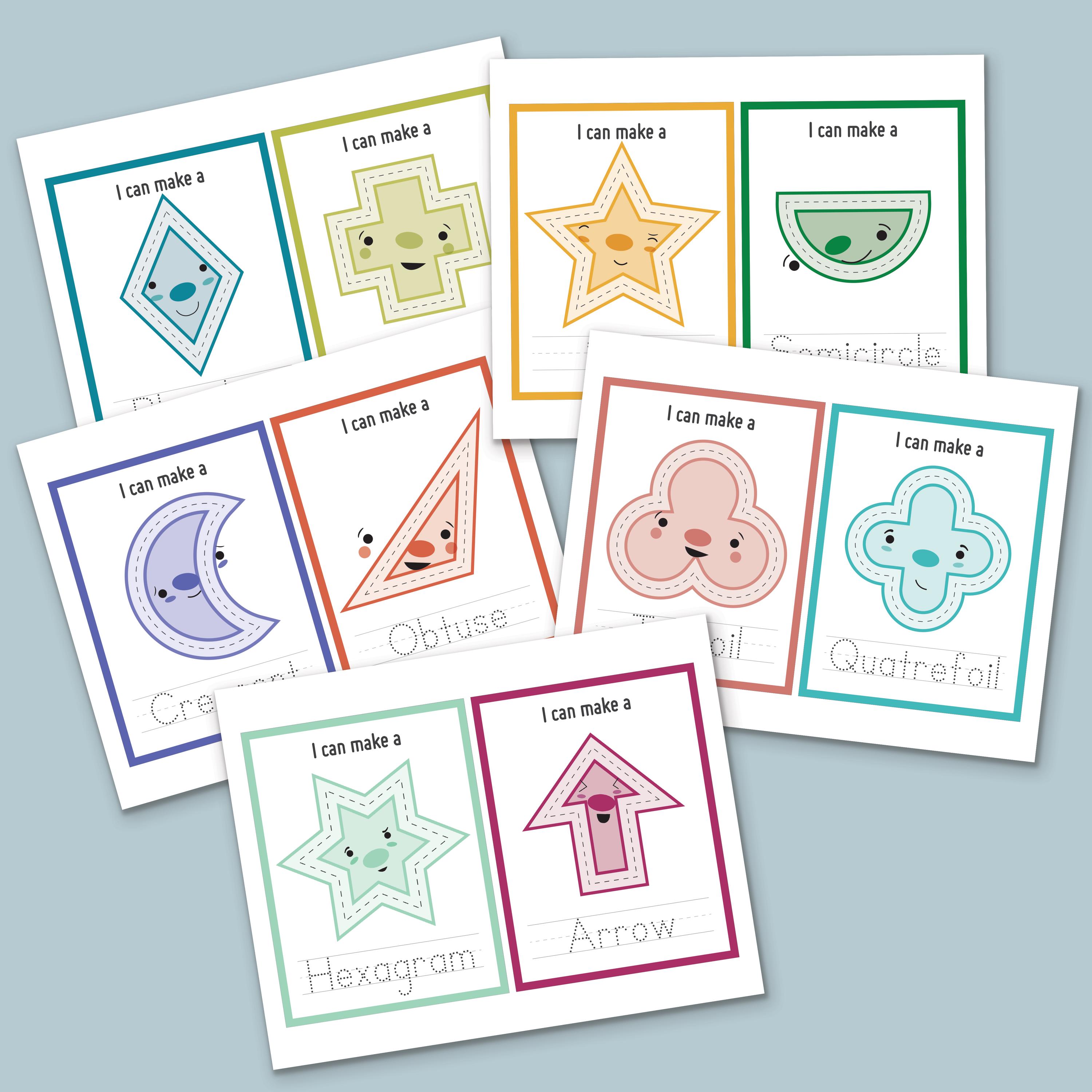 Play-dough Shape Mats: Montessori 2D Shape Learning (PDF Download) - Etsy