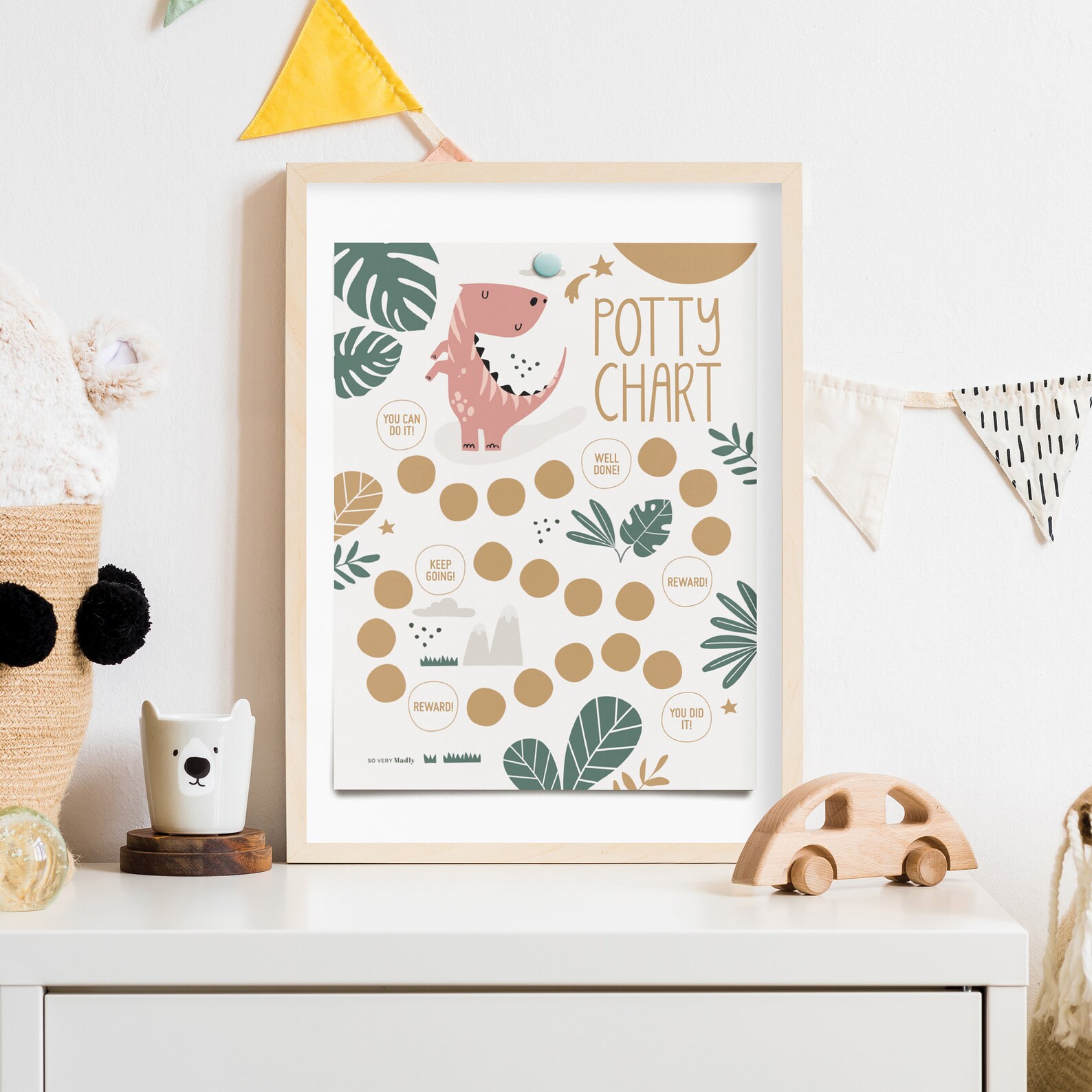 Dinosaur Potty Chart, Boho Printable Potty Training Reward Chart for ...