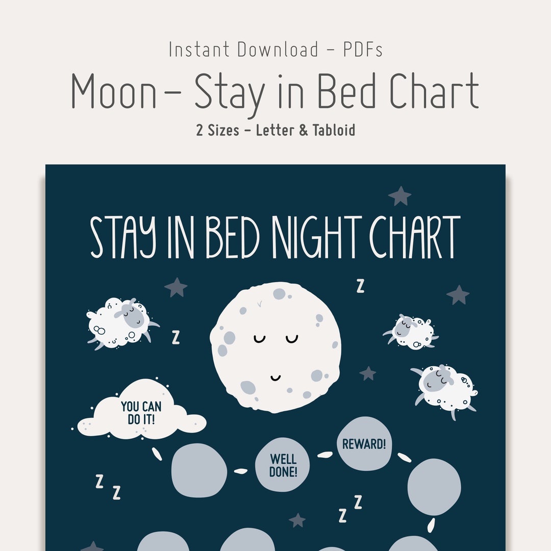 Moon Stay in Bed Chart Printable Bedtime Training Reward - Etsy