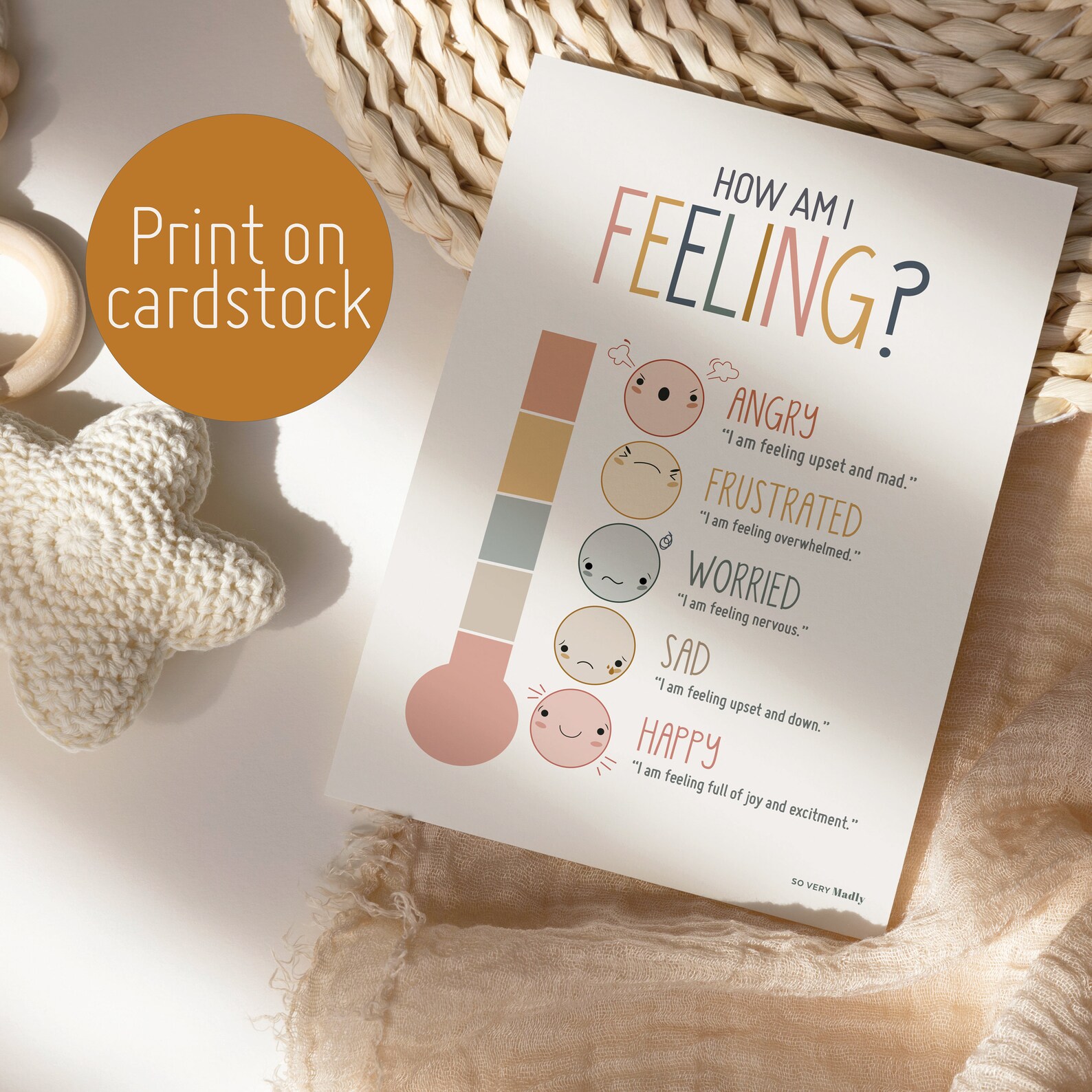 Feelings Thermometer Chart | Printable Emotions Chart | Kids Feelings ...