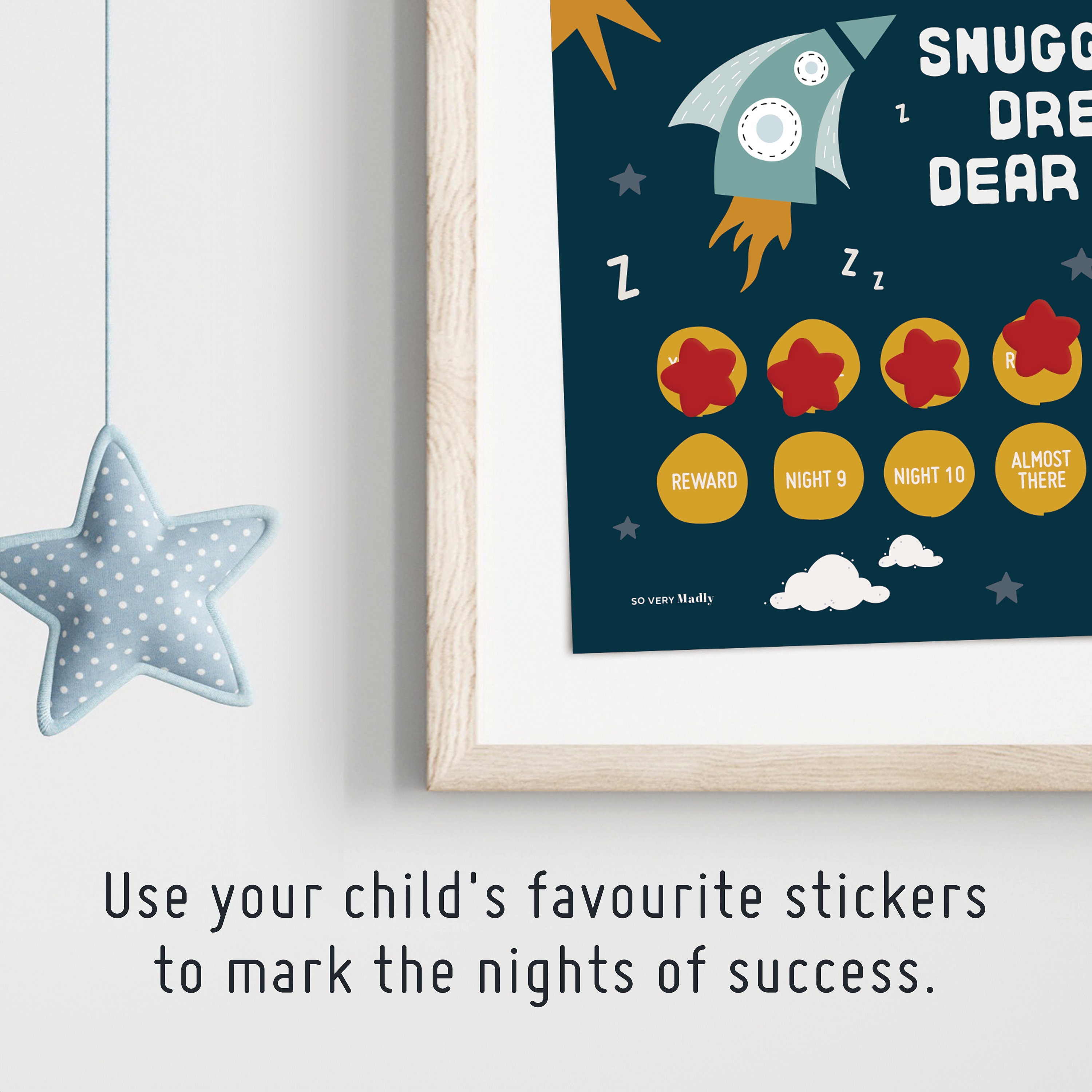 Stay in Bed Chart, Rocket, Printable Bedtime Training Reward Chart for ...