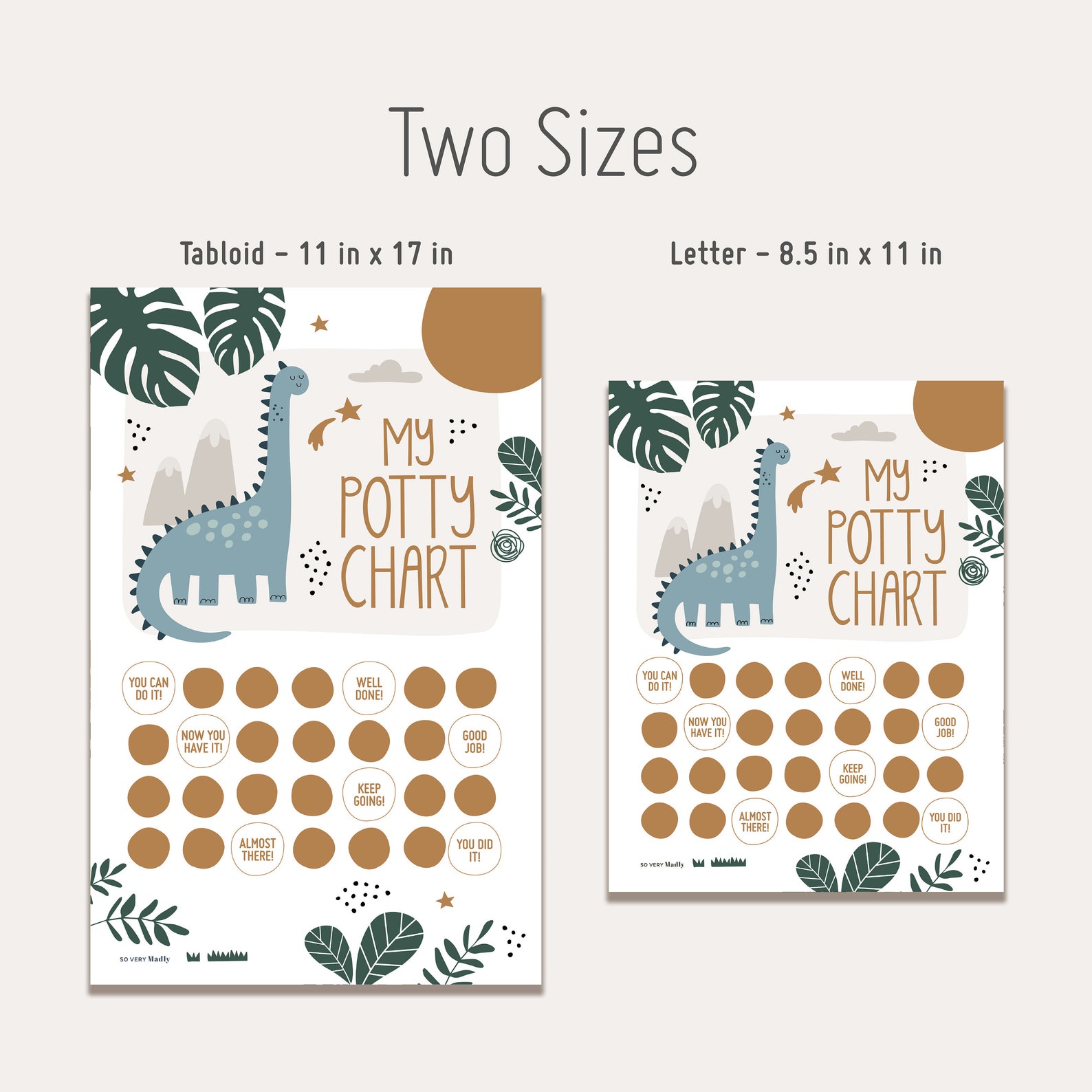 Potty Chart Dinosaur, Printable Potty Training Reward Chart for Kids ...