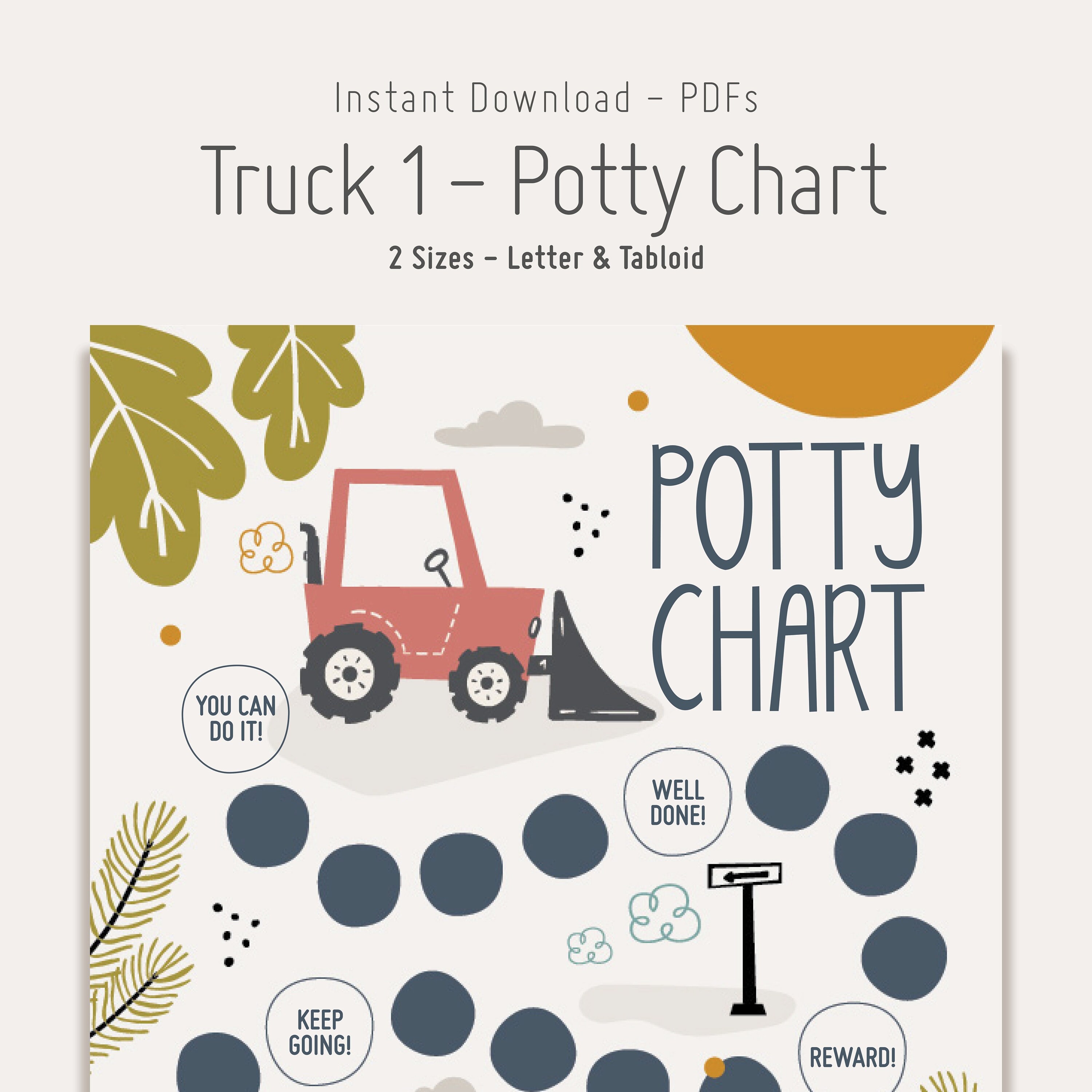 Truck Potty Chart Printable Potty Training Reward Chart for - Etsy